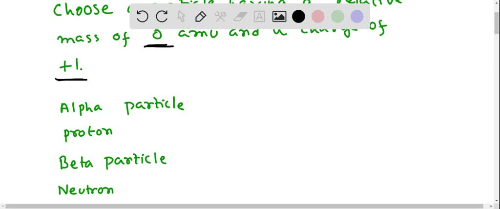 SOLVED: Choose the particle having a relative mass of 0 amu and a charge of +1. Group of answer ...