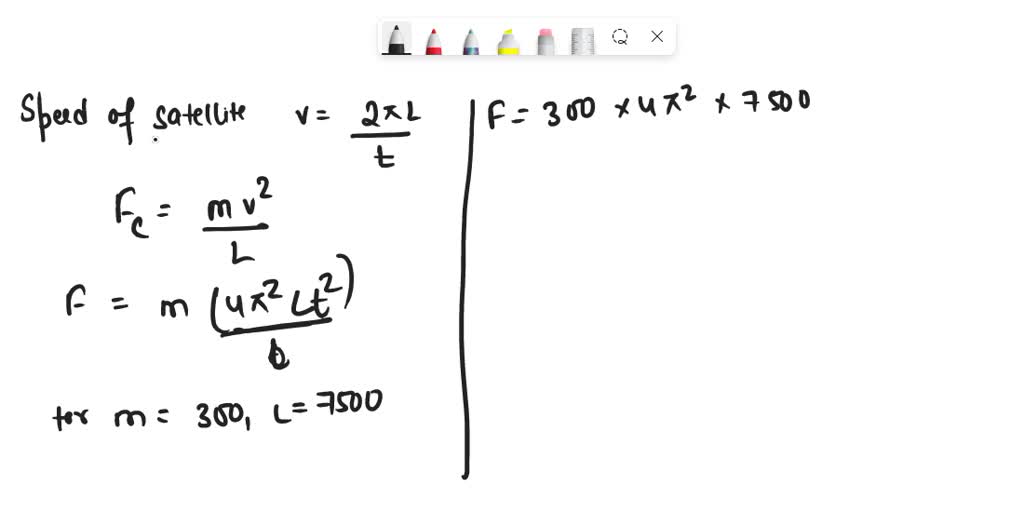 Six artificial satellites complete one circular orbit around a space ...