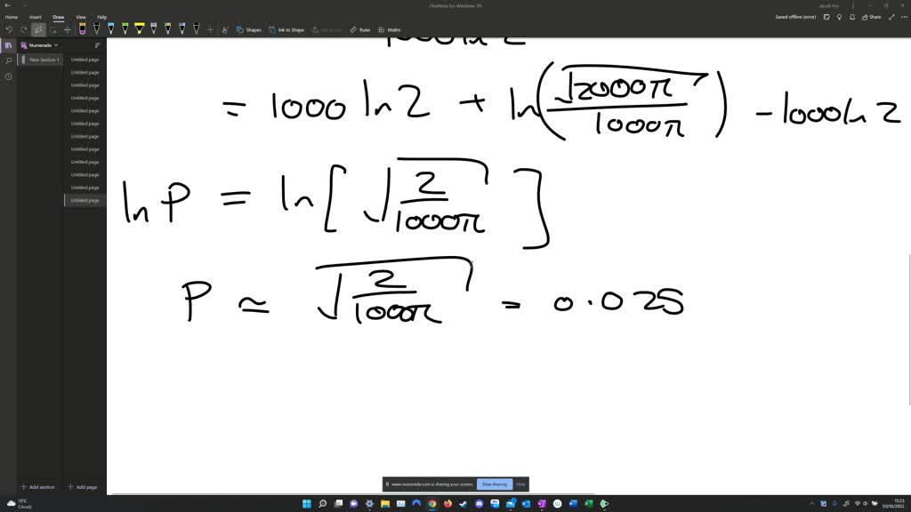 SOLVED: Use the strong form of the Stirling approximation to compute the probability of getting ...