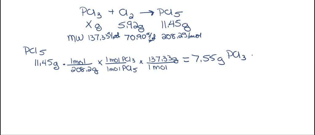 SOLVED: . Calculate the moles of PCl3 in 138 grams of PCl3