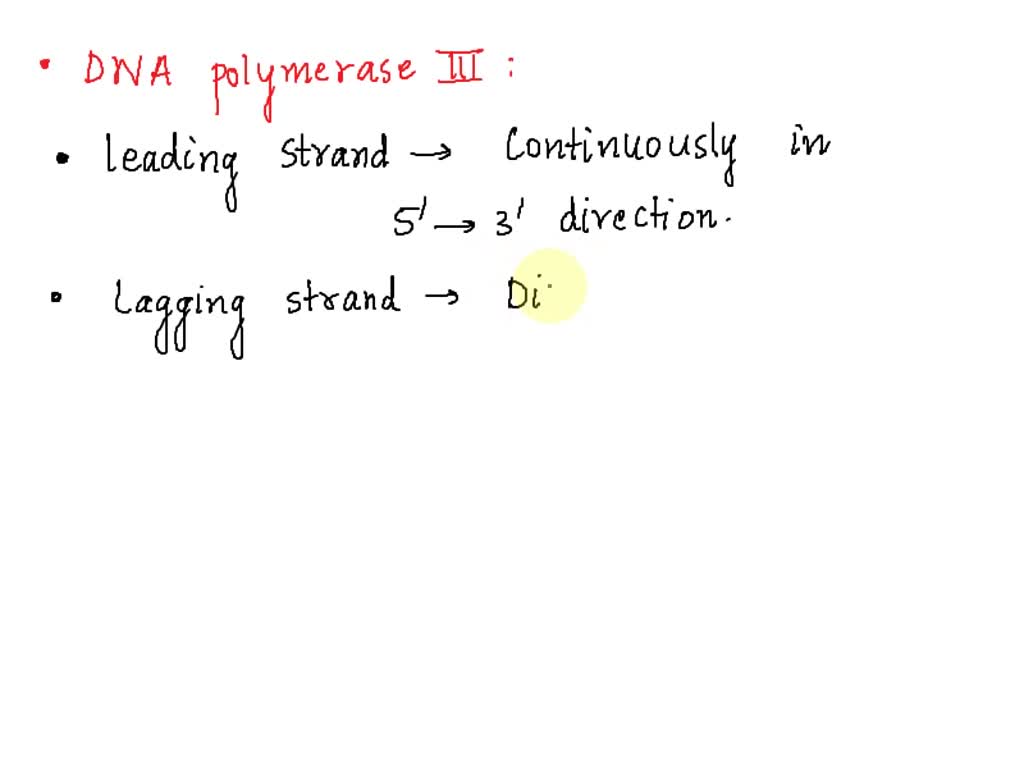 SOLVED: QUESTION#N#DNA pol Ill synthesizes thc leading strand as ...