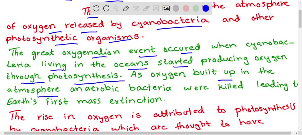 SOLVED: Explain what the Oxygen Revolution was. Make sure to include ...