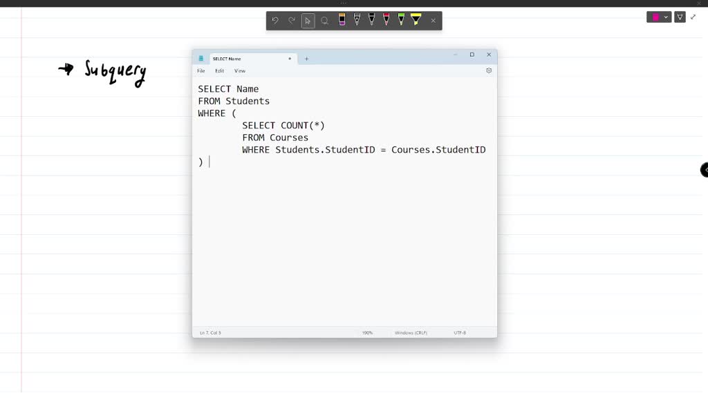 Given a table named Students with columns StudentID, Name, Age, and Grade, Write a SQL query to ...