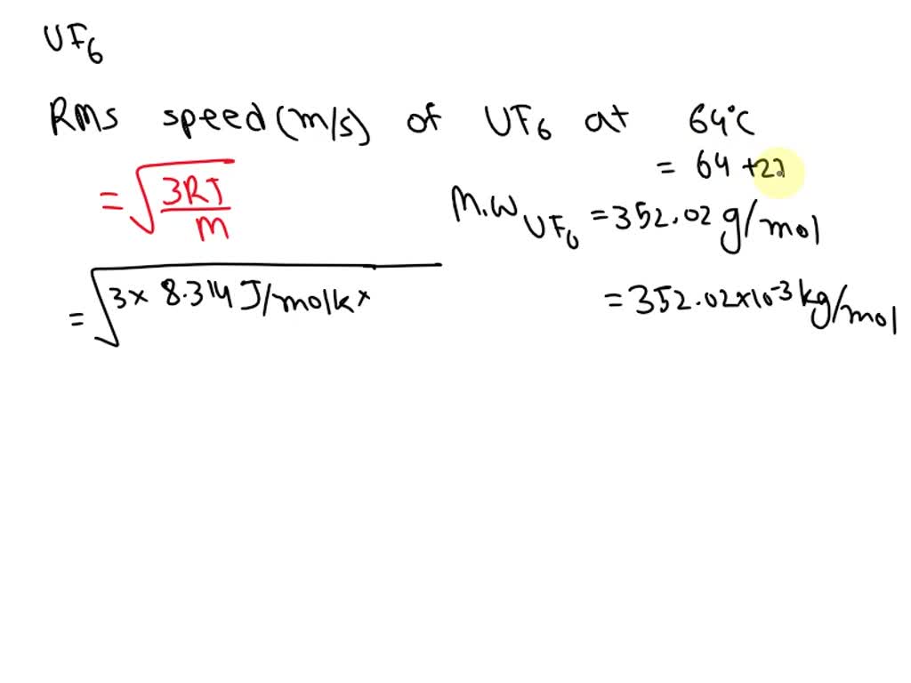 SOLVED: Uranium hexafluoride, UF6, is a white solid that sublimes ...