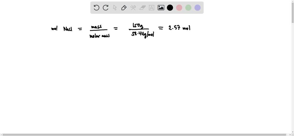 SOLVED: Calculate the volume in liters of a 1.5M sodium chloride solution that contains 150.g of ...