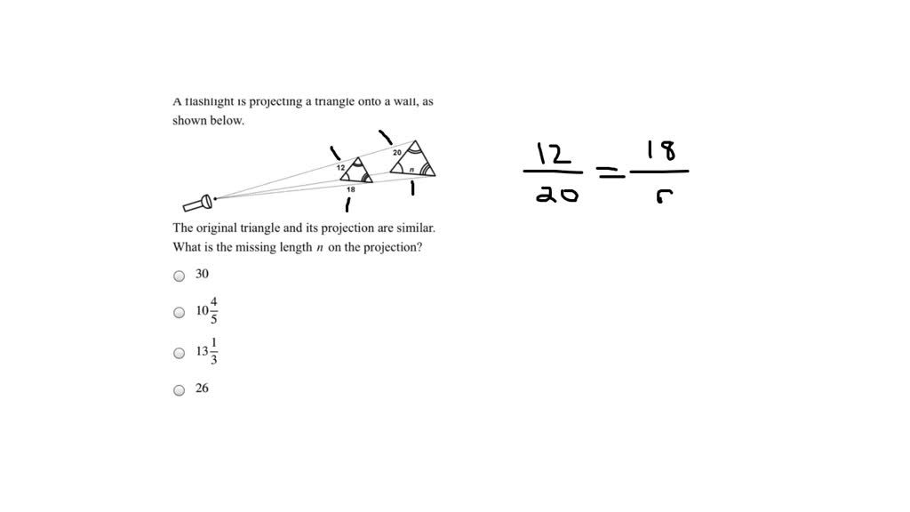 SOLVED: A flashlight 1S projecting a trangle onto a wall; aS shown ...
