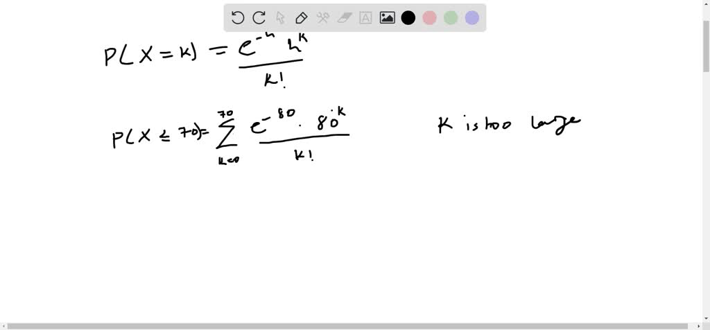 SOLVED: Suppose that X has a Poisson distribution with h = 80. Find the ...
