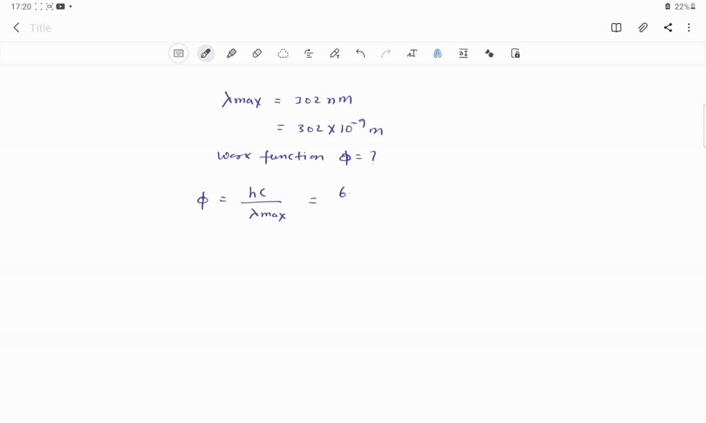 SOLVED: For a metal the maximal wavelength that will result in an ejected electron is 302 nm ...