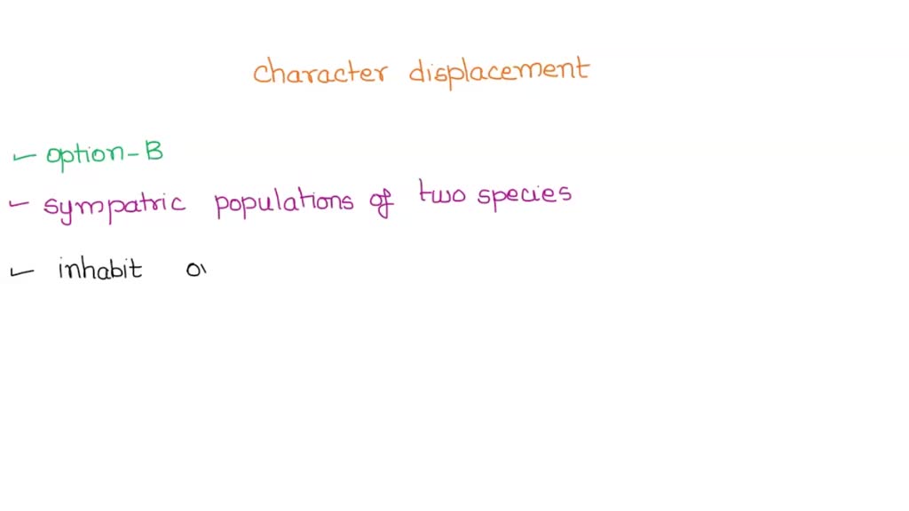 SOLVED: Character displacement is the phenomenon where a phenotype of ...