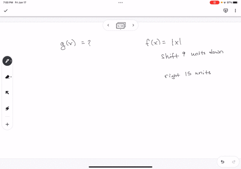 write a formula for the function gx obtained when the graph of fxx is shifted down 9 units and ...