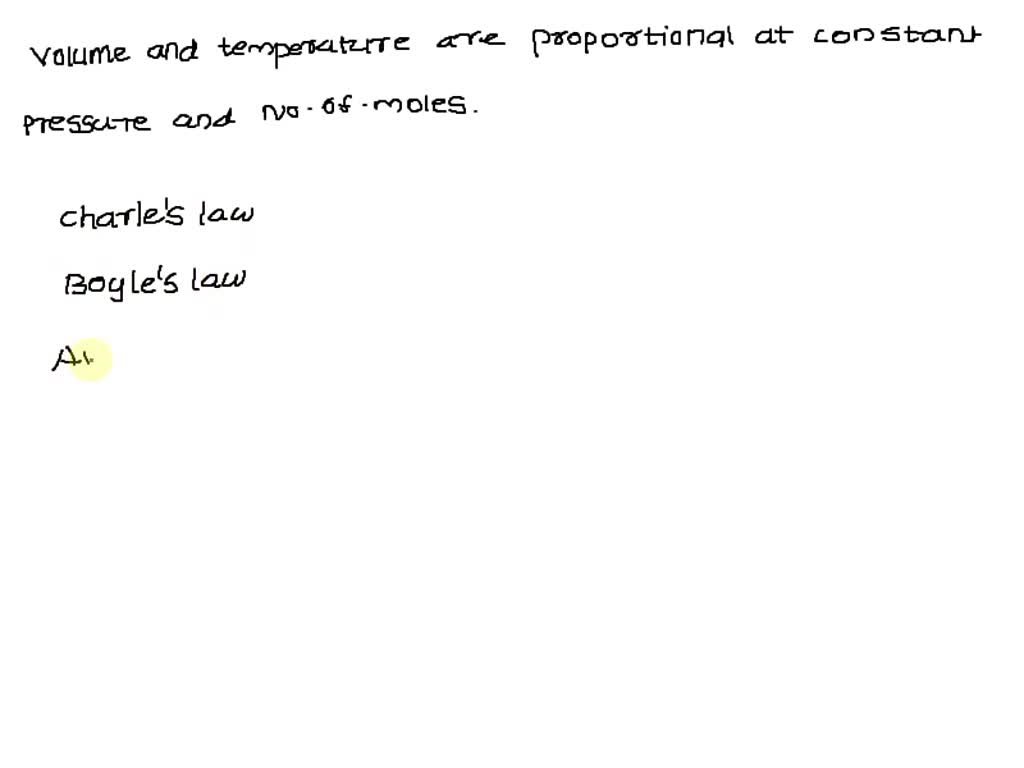 SOLVED: What gas law states that volume and temperature are ...
