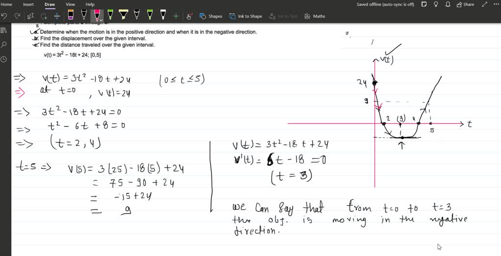 SOLVED: Consider an object moving along a line with the given velocity V. Assume t is time ...
