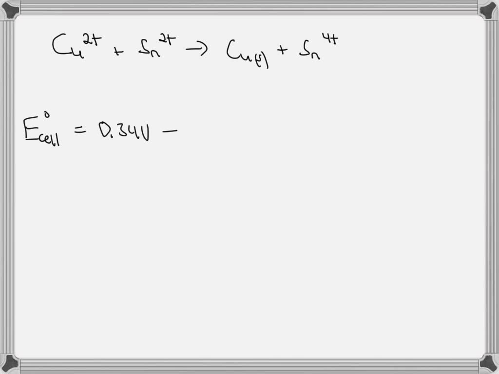 SOLVED: What is EÂ°cell for the following reaction? Is this reaction ...