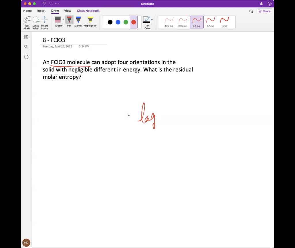 SOLVED: An FClO3 molecule can adopt four orientations in the solid with ...