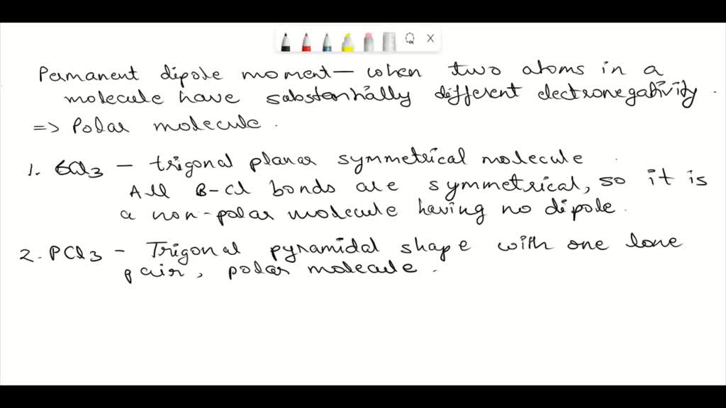 SOLVED: Text: Select all of the following that have permanent dipole ...