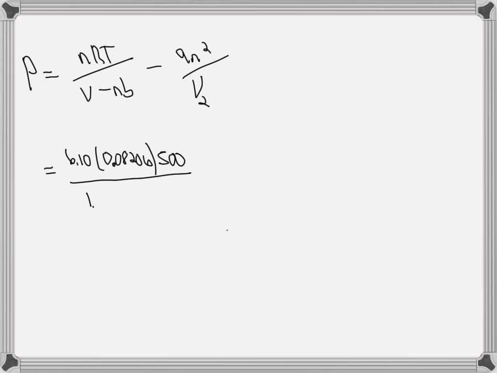 SOLVED: Calculate the pressure (in atm) of a 6.10 mol sample of neon gas at 500.0 K in a 1.00 L ...