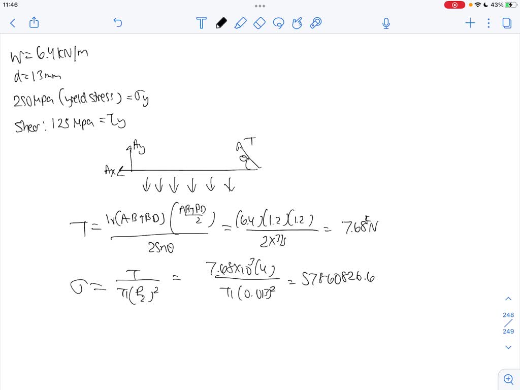 SOLVED: The two members are pinned together at B as shown in Figure 1 ...
