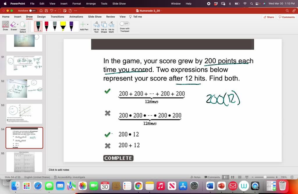 Both of the correct answers equal 2,400 points. Why do they have the ...