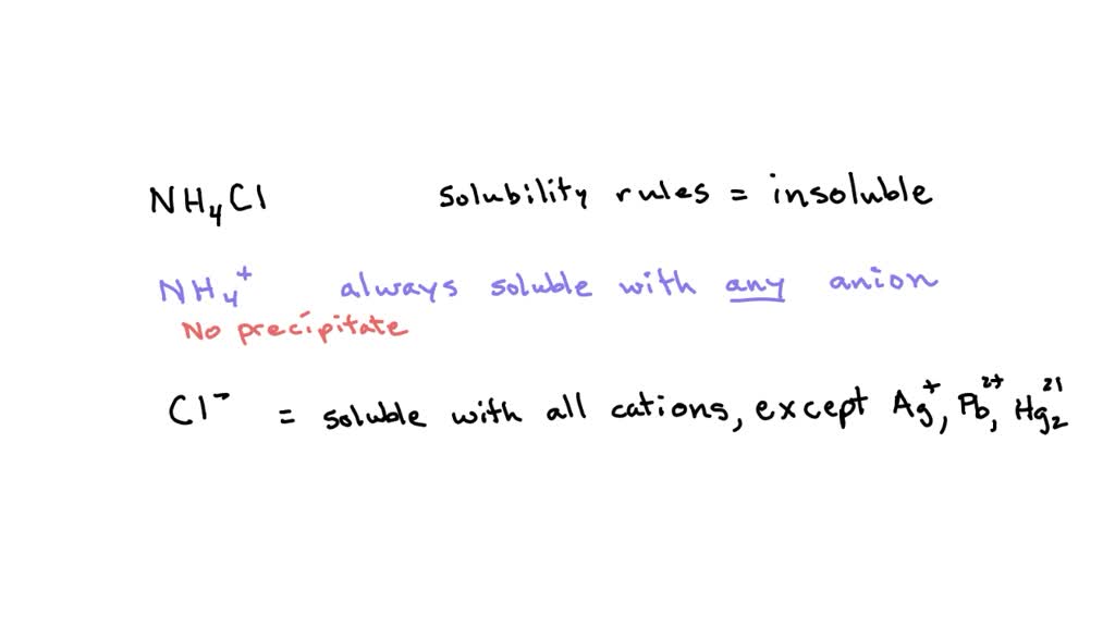 SOLVED: Which solution will form a precipitate when mixed with a ...