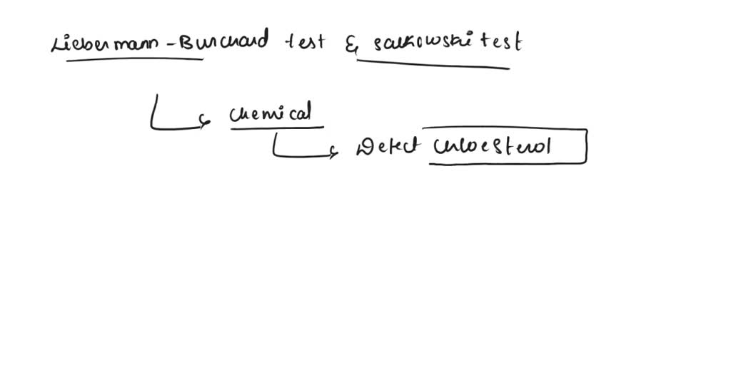 SOLVED: What is the Liebermann-Burchard test and the Salowski test ...
