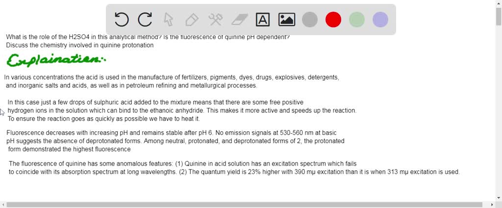 SOLVED: (2); Hyou want to determine quinine in sulfuric acid by UV-Vis ...