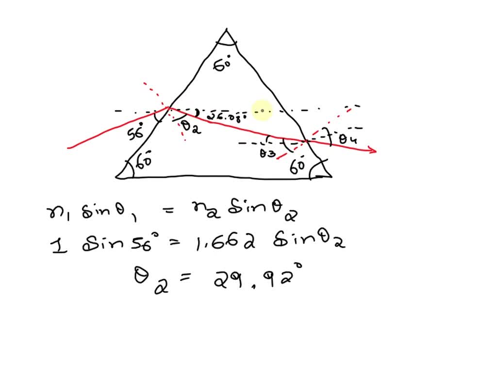 SOLVED: In the figure, the prism is made of glass, and its cross ...