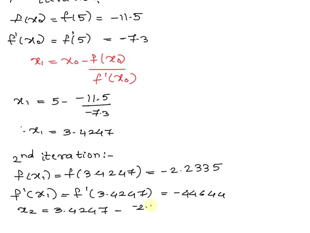 Solved Use Fixed Point Iteration And The Newton Raphson Method To Determine A Root Of Fx If