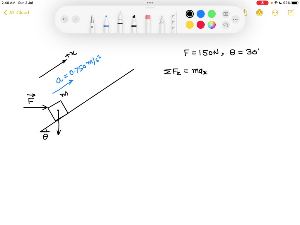 SOLVED: A box is initially at rest at at the bottom of a frictionless ramp that is inclined an ...