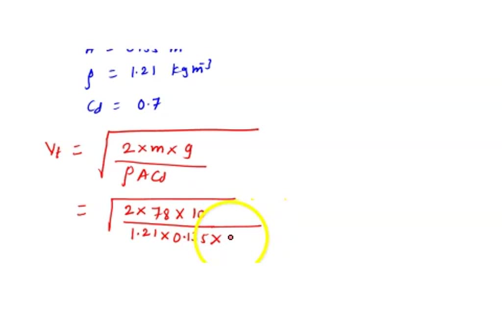 Solved The Terminal Velocity Of A Person Falling In Air Depends Upon