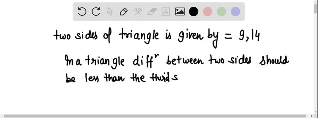 SOLVED: A triangle has two sides of length 9 and 14 what is the smallest possible whole number ...