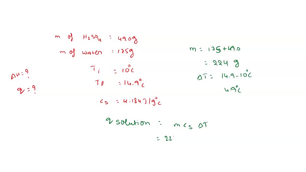 SOLVED: When sulfuric acid dissolves in water, a great deal of heat is given off. The enthalpy ...