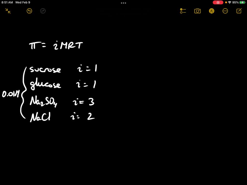 SOLVED: Please rank the order of osmotic pressure for 0.01 M sucrose ...