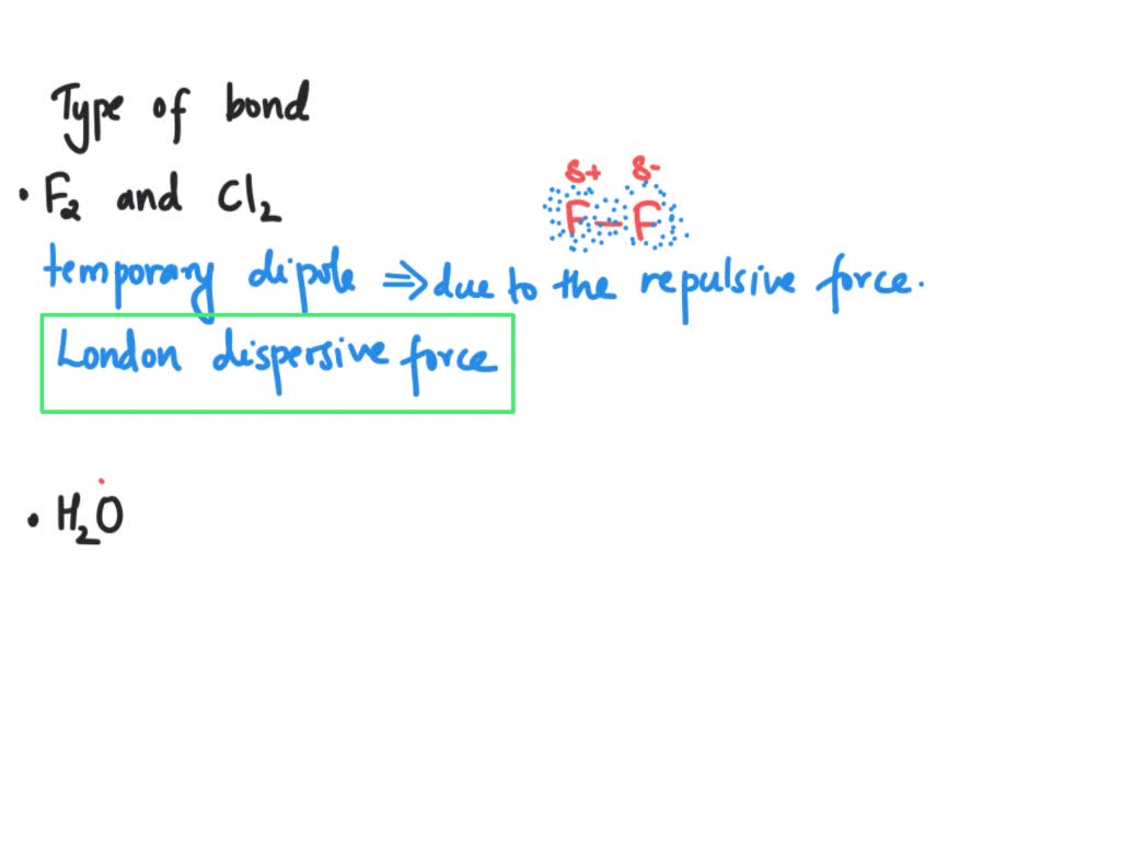 SOLVED: Identify the kind of intermolecular force that exist in Cl2 ...