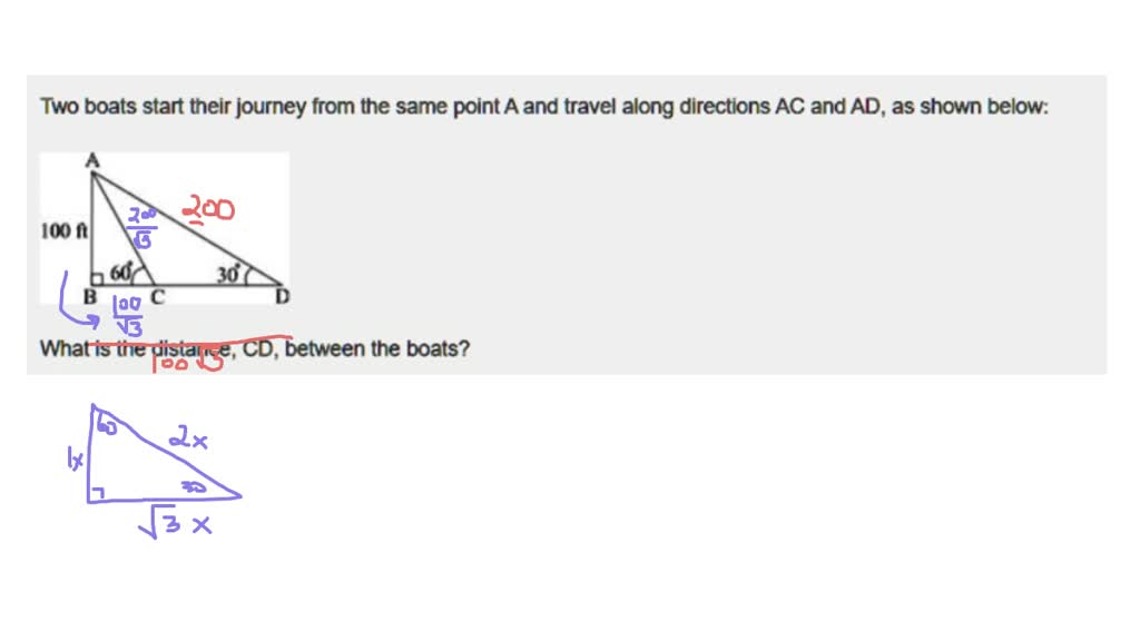SOLVED: Two boats start their journey from the same point A and travel along directions AC and ...