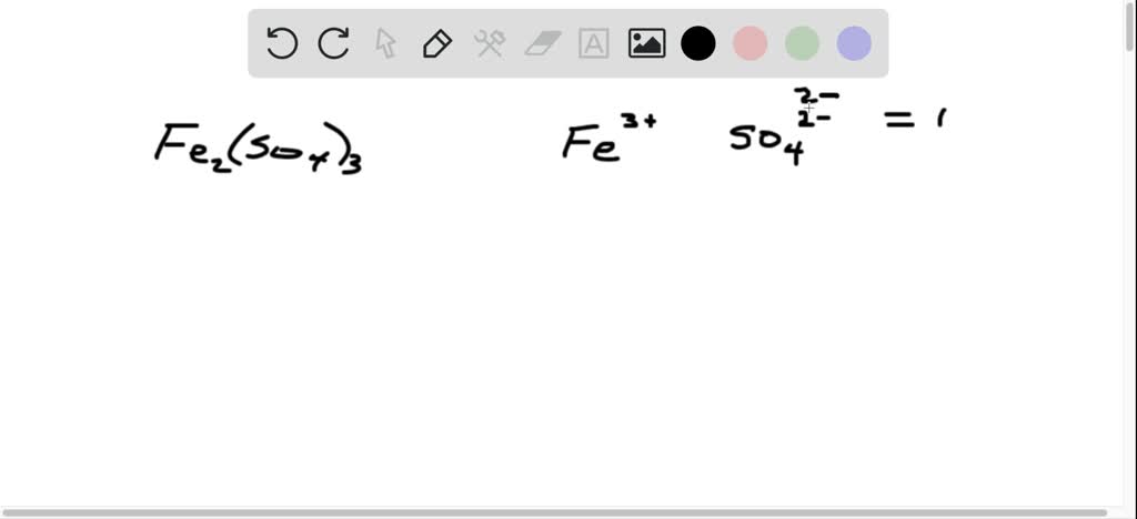SOLVED: Iron(III) sulfate [Fe2(SO4)3] is composed of Fe3+ and SO4 2? ions. Explain why a sample ...
