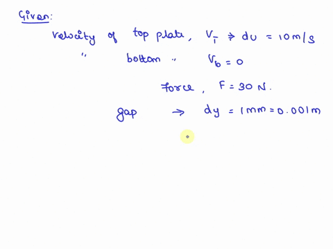 The sliding plate viscometer shown below is used to measure...