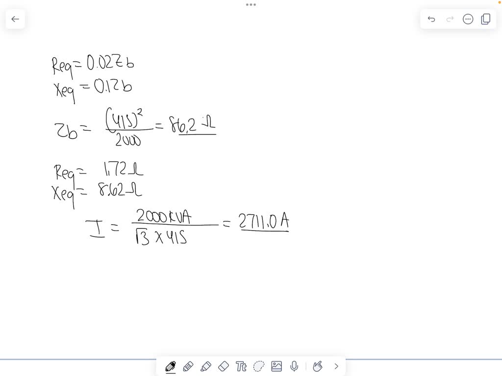 SOLVED: A 3-phase, 6, 600/415 V, 2OOOkVA transformer has a per-unit resistance of 0.02 and a per ...