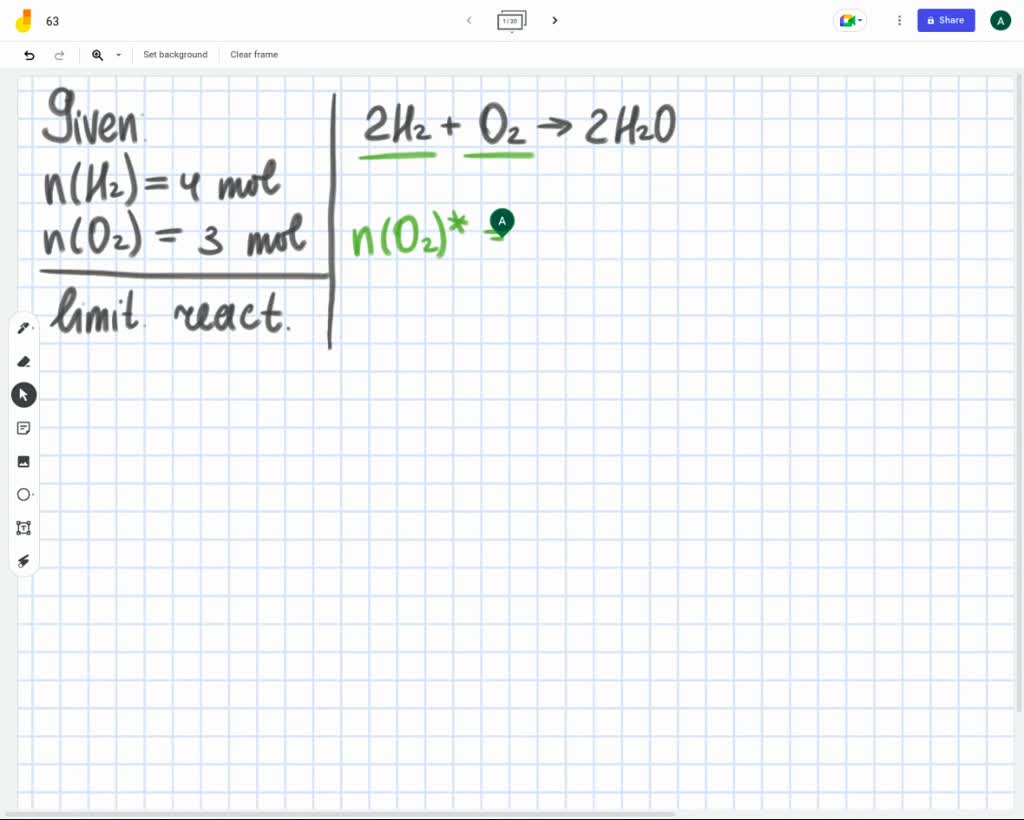 Solved For The Following Reaction You Have 4 Moles Of Hydrogen And 3