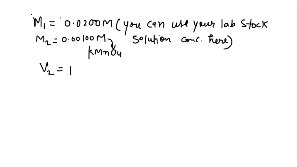 SOLVED: Solution B1. Calculate the volume of concentrated 0.02 M (use the exact molarity from ...