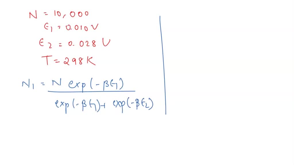 SOLVED: Example 5 Consider a 10000 distinguishable particles at room temperature; 298 K. Suppose ...