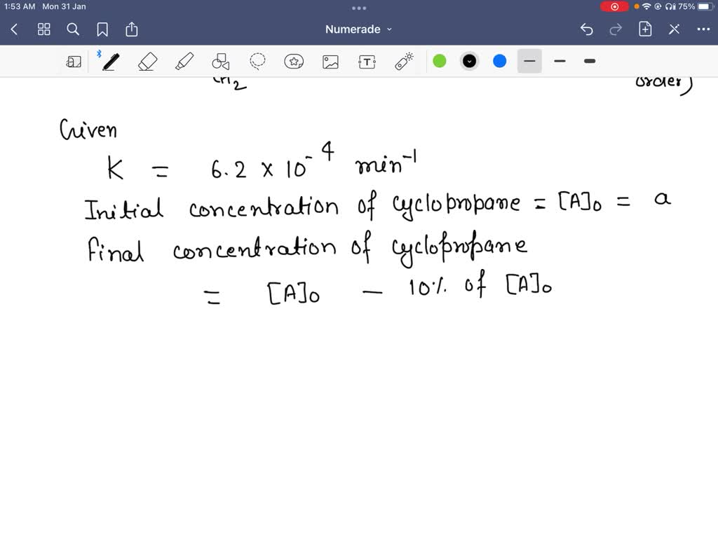 SOLVED: The isomerization of cyclopropane to propene follows first ...