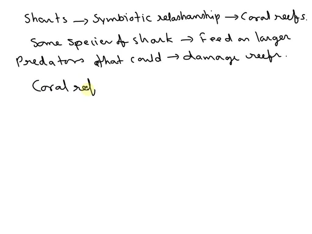 SOLVED: What symbiotic relationship do sharks and coral reef have? SOLVED: What symbiotic relationship do sharks and coral reef have?
