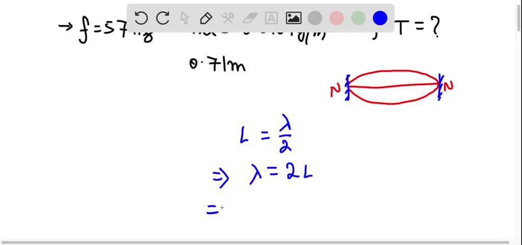 SOLVED: Standing waves of frequency 57 Hz are produced on a string that ...