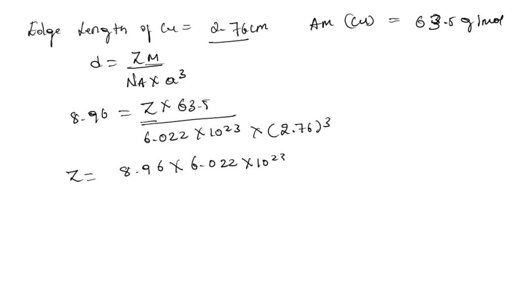 SOLVED: A pure copper cube has an edge length of 2.76 cm. How many ...