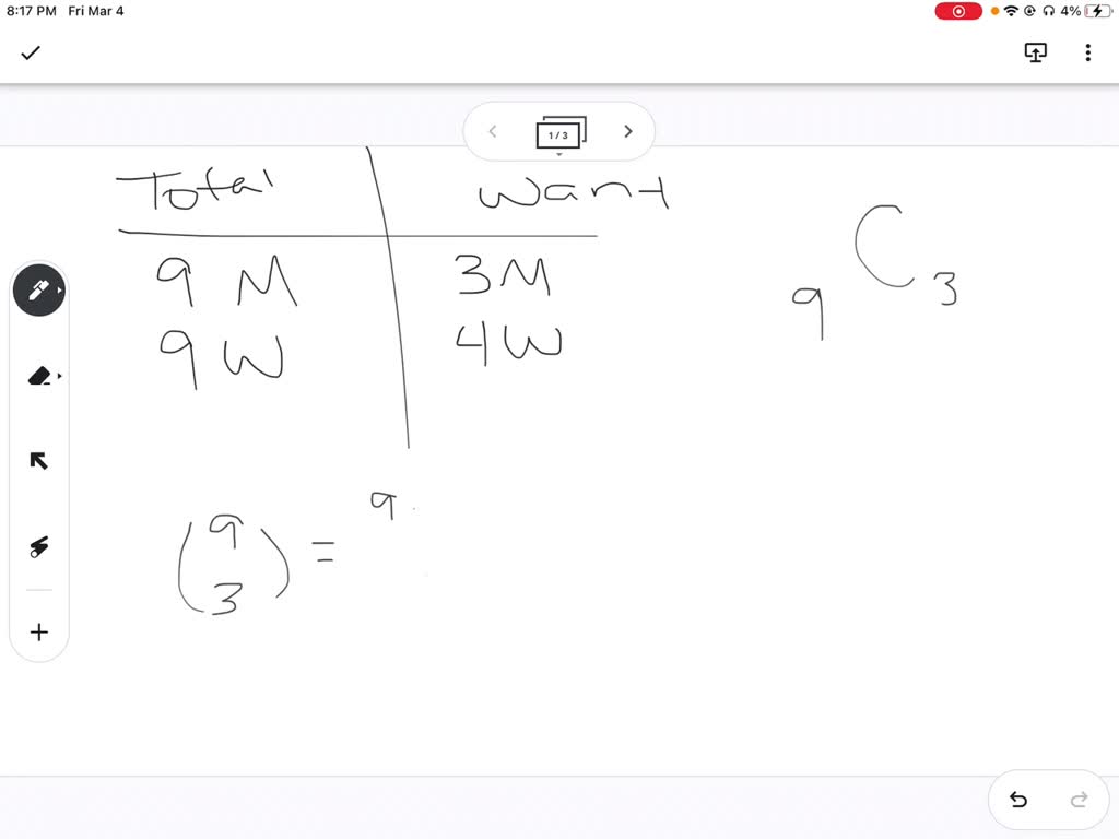 SOLVED: In how many ways can a committee of three men and four women be ...