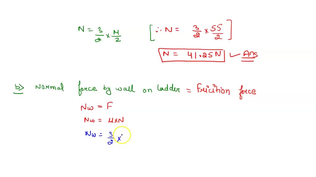 A uniform stationary ladder of length L and mass M leans against a ...