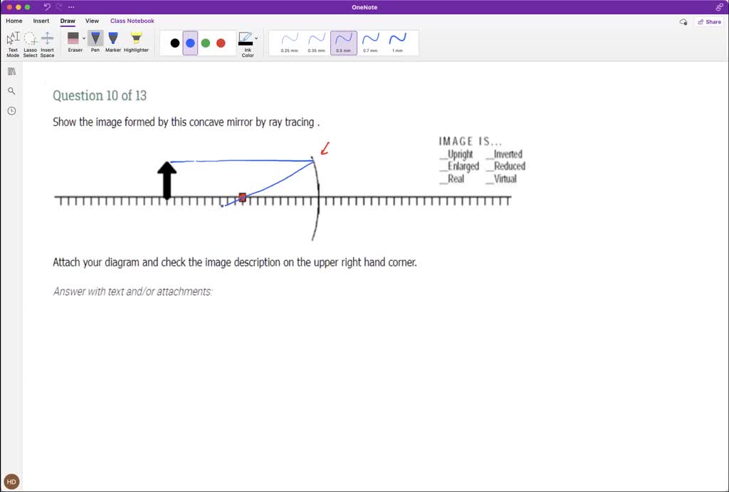 SOLVED: Question 10 of 13 5 Points Show the image formed by this ...