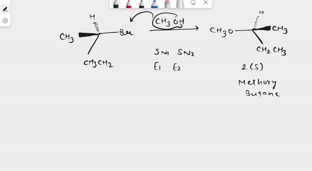 SOLVED: When (2R)-bromobutane reacts with CH3OH and the resulting ...