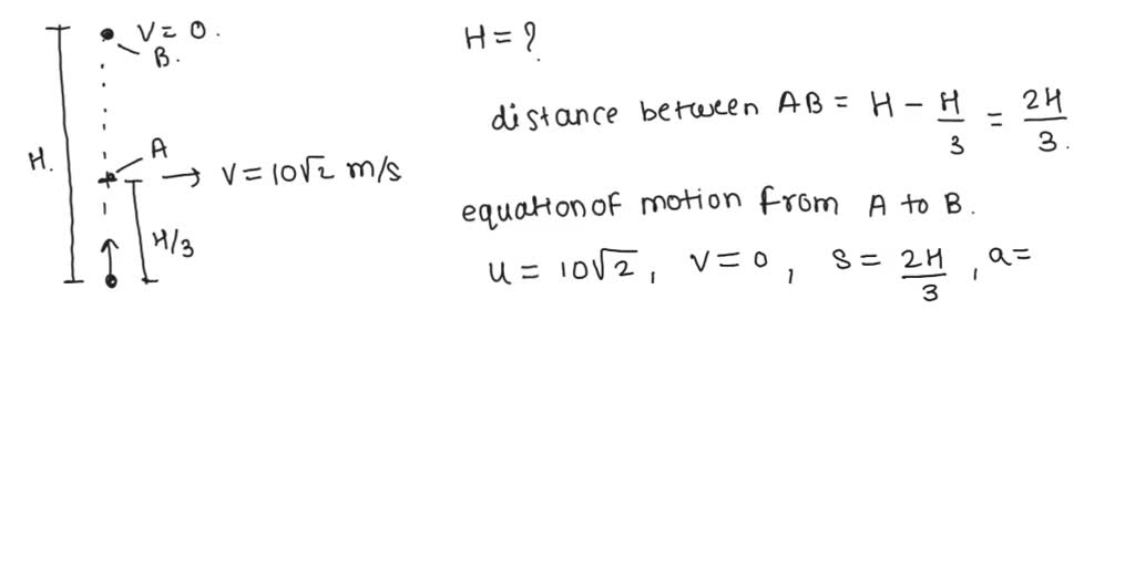 SOLVED: When a body is thrown vertically upwards, its velocity at one third of its maximum ...