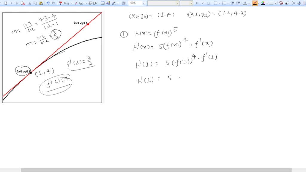 SOLVED: Let (xo, Yo) = (1,4) and (x1, Y1) = (1.2,4.3). Use the following graph of the function f ...